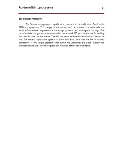 Advanced Microprocessors The Pentium Processors Pdf Central