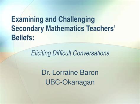 Pdf Examining And Challenging Secondary Mathematics Teachers Beliefs