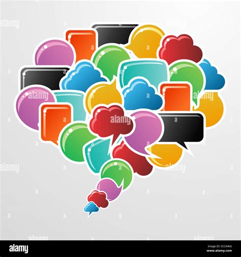 Social Speech Bubbles In Different Colors And Shapes In Communication