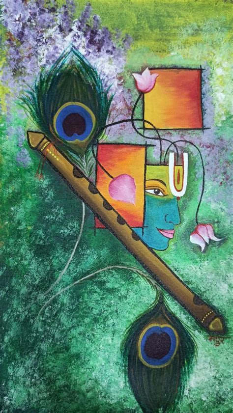 Lord Krishna Acrylic Painting Abstract Painting Acrylic Painting