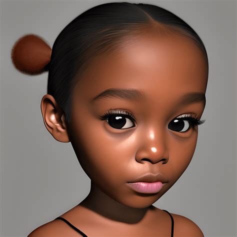 Animated Dark Skin Black Girl · Creative Fabrica