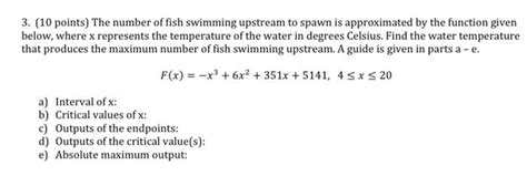 Solved 3 10 Points The Number Of Fish Swimming Upstream