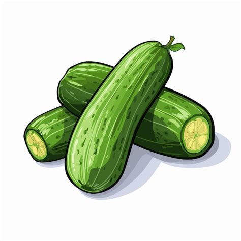 Premium Vector A Couple Of Cucumbers Sitting Next To Each Other