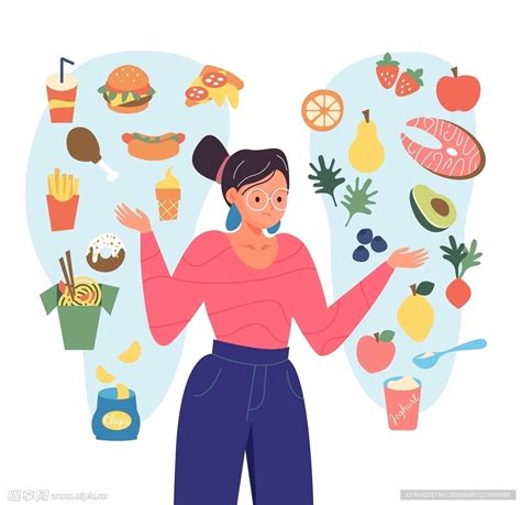 健康饮食插画设计设计图 其他 动漫动画 设计图库 昵图网