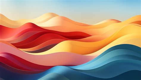 Premium Ai Image The Colorful 3d Abstract Gradient Background With Colorful Wavy Shapes And