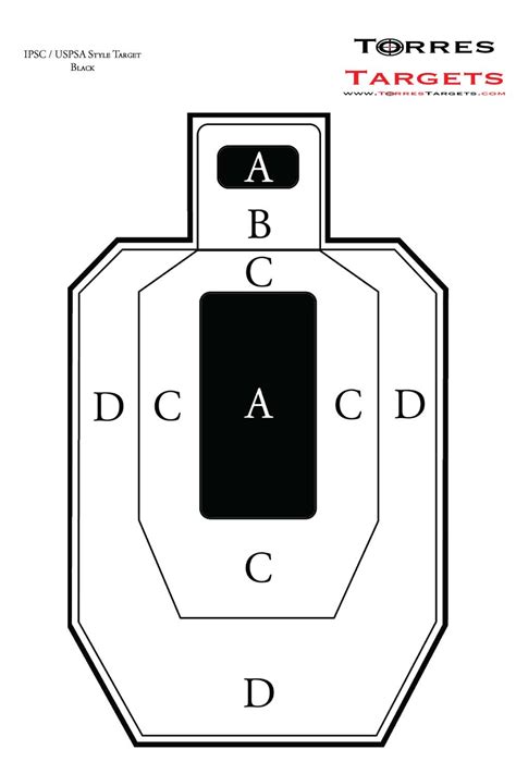 Ipsc And Uspsa Style Paper Shooting Target Black