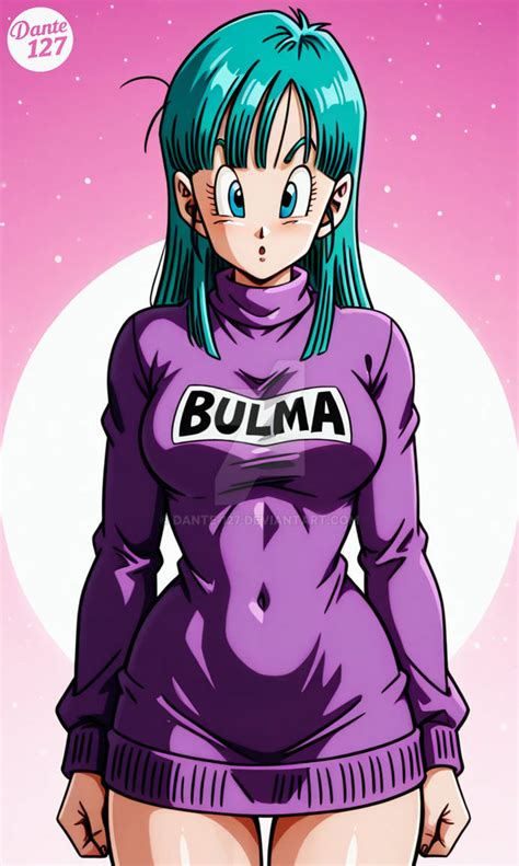 Cute Bulma In Purple Sweater By Dante 127 On Deviantart