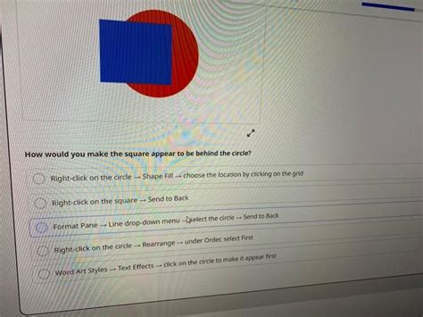 Solved How Would You Make The Square Appear To Be Behind The