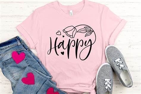 Happy SVG Wildflower Quote SVG Flower SVG By CraftLabSVG