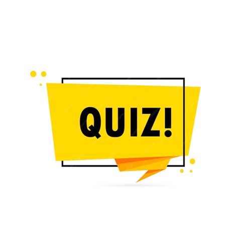 퀴즈 종이 접기 스타일 연설 거품 배너입니다 퀴즈 텍스트가 있는 스티커 디자인 템플릿입니다 벡터 Eps 10입니다 흰색 배경에 고립 프리미엄 벡터