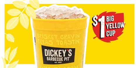 Dickeys Offers 1 Big Yellow Cup Deal September 22