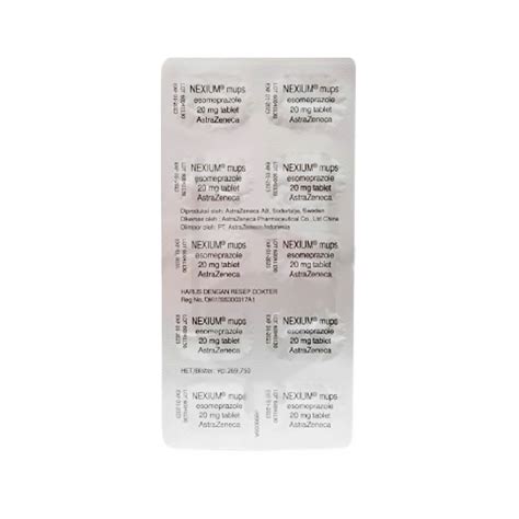 Nexium Mups 20 Mg 10 Tablet Kegunaan Efek Samping Dosis Dan Aturan Pakai Halodoc