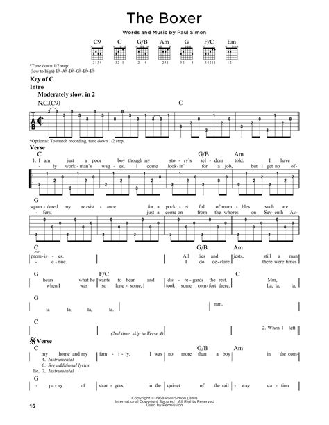 The Boxer Sheet Music Direct