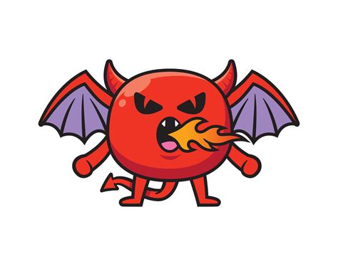 Cute Devil Fire Character Design 60226716 Vector Art At Vecteezy