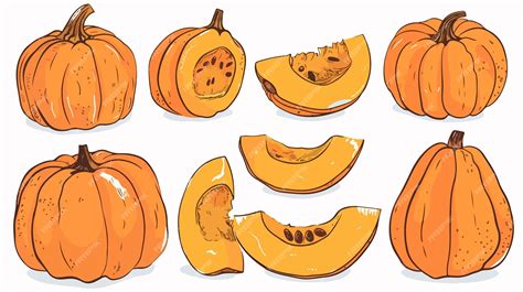 Hand Drawn Pumpkin Slices Vector Illustration Premium Ai Generated Vector