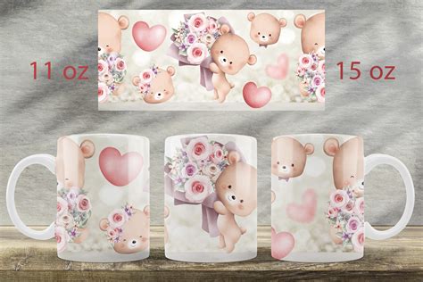 Valentines Day Mug Wrap Love Mug Sublima Graphic By Kseniashuneiko