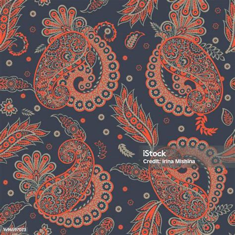 인도 바틱 스타일의 원활한 페이즐리 패턴 꽃 벡터 일러스트 레이 션 0명에 대한 스톡 벡터 아트 및 기타 이미지 0명 꽃 식물 꽃무늬 Istock