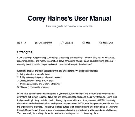 Work User Manual Home