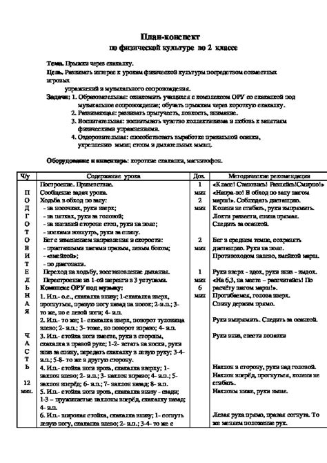 План конспект по физической культуре Область знаний физическая культура Тип материала