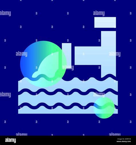 Drainage Water System Line Black Icon Vector Isolated Button Editable Stroke Stock Vector