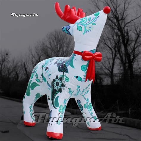 Large White Inflatable Christmas Reindeer Balloon 6m Cartoon Animal