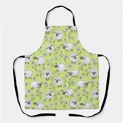 Counting Sheep On Honney Dew Green Apron Zazzle En 2024