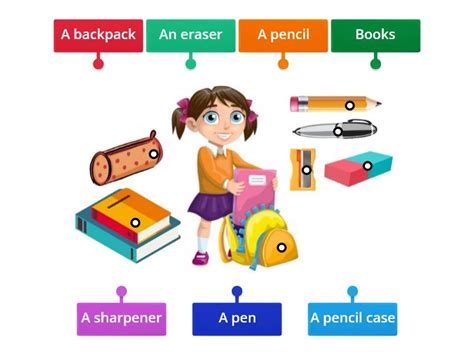 School Objects Labelled Diagram