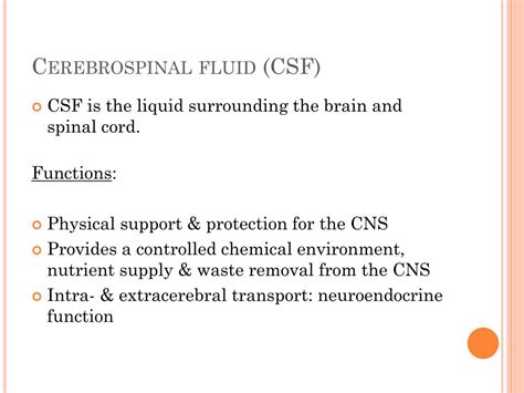 Ppt Cerebrospinal Fluid In Clinical Biochemistry Lab Powerpoint
