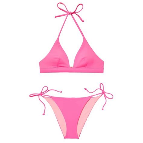 Victorias Secret Swim Victorias Secret Post It Pink String Bikini