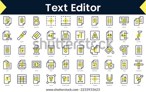 Set Thin Line Text Editor Icons Stock Vector Royalty Free Shutterstock