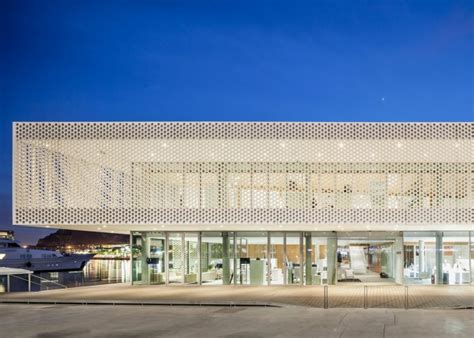 Perforated Cladding Unifies Scobs Barcelona Marina Buildings