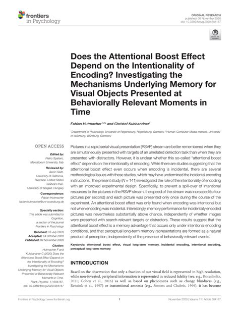 Pdf Does The Attentional Boost Effect Depend On The Intentionality Of Encoding Investigating