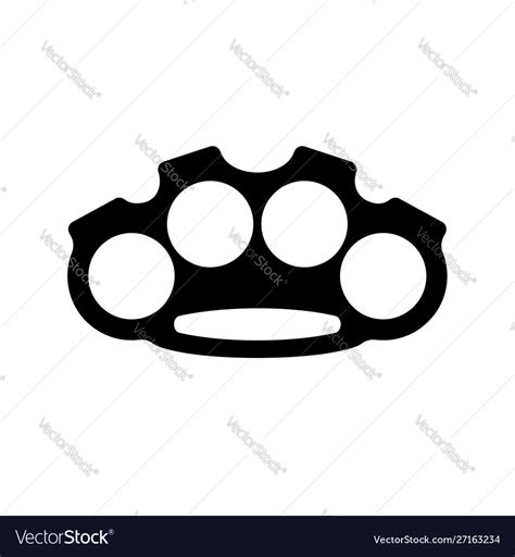 Brass Knuckles Isolated Weapon Bully Royalty Free Vector