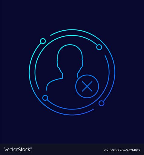 Delete Profile Icon Erase Personal Data Linear Vector Image