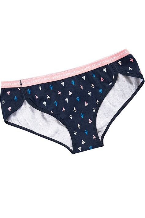 Женские трусы-хипстеры с рисунком 6549946 синий купить оптом в HappyWear.ru