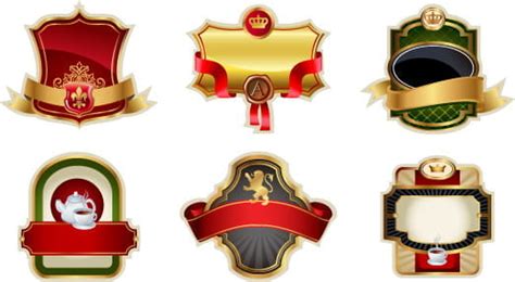 고급스러운 로얄 라벨 골든 벡터 Eps Uidownload