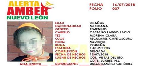 Ana Lizbeth la niña raptada en Nuevo León