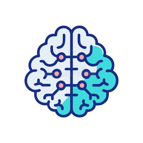 Smart Ai Brain Technology Icon Stock Vector Illustration Of