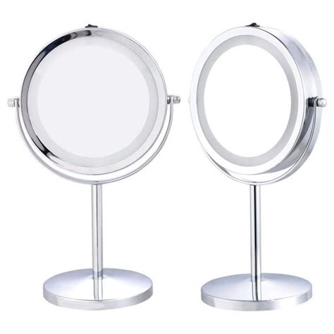 Costway Miroir Maquillage Cosmétique Grossissement X5 avec Lumières LED Rotation à 360 degrés