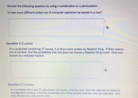 Solved Answer The Following Question By Using A Combination Chegg