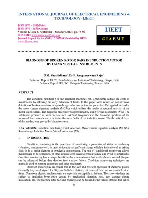 Diagnosis Of Broken Rotor Bars In Induction Motor By Using Virtual