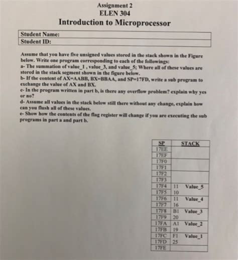 Assignment 2 Elen 304 Introduction To Microprocessor