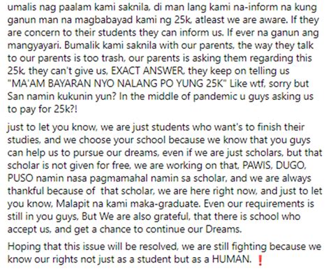 Student Slams School For Urging Them To Pay P25k For Transfer Credentials