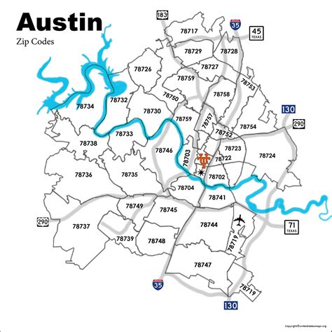Central Austin Zip Codes Map