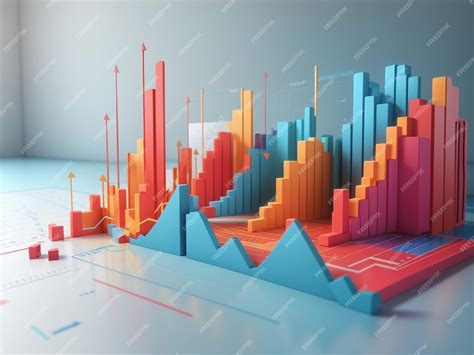 Premium Photo Navigating Trends 3d Chart And Trend Graph With Data Analysis In Finance