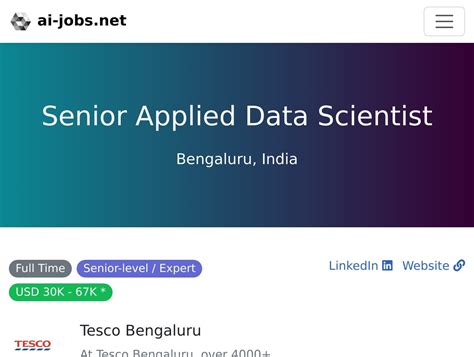 [hiring] Senior Applied Data Scientist In Bengaluru India R Ai Ml Jobs