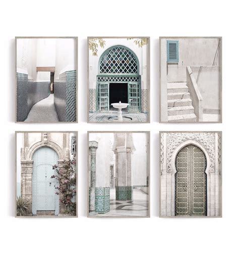 Morocco Wall Decor Set Of 6 Prints Travel Print Wall Art 6 Etsy