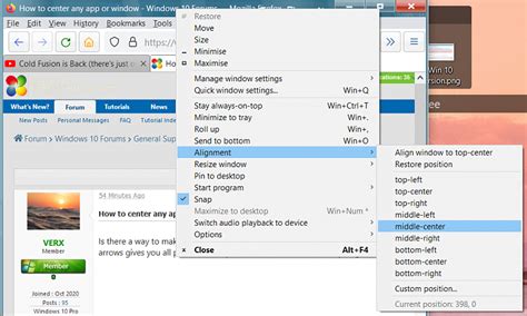 How To Center Any App Or Window Windows 10 Forums