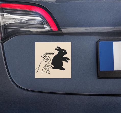 Bunny Shadow Puppet Car Magnet Etsy