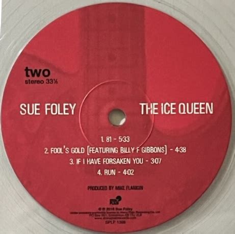 Sue Foley The Ice Queen Clear Vinyl Lp Signed Cover Canadian